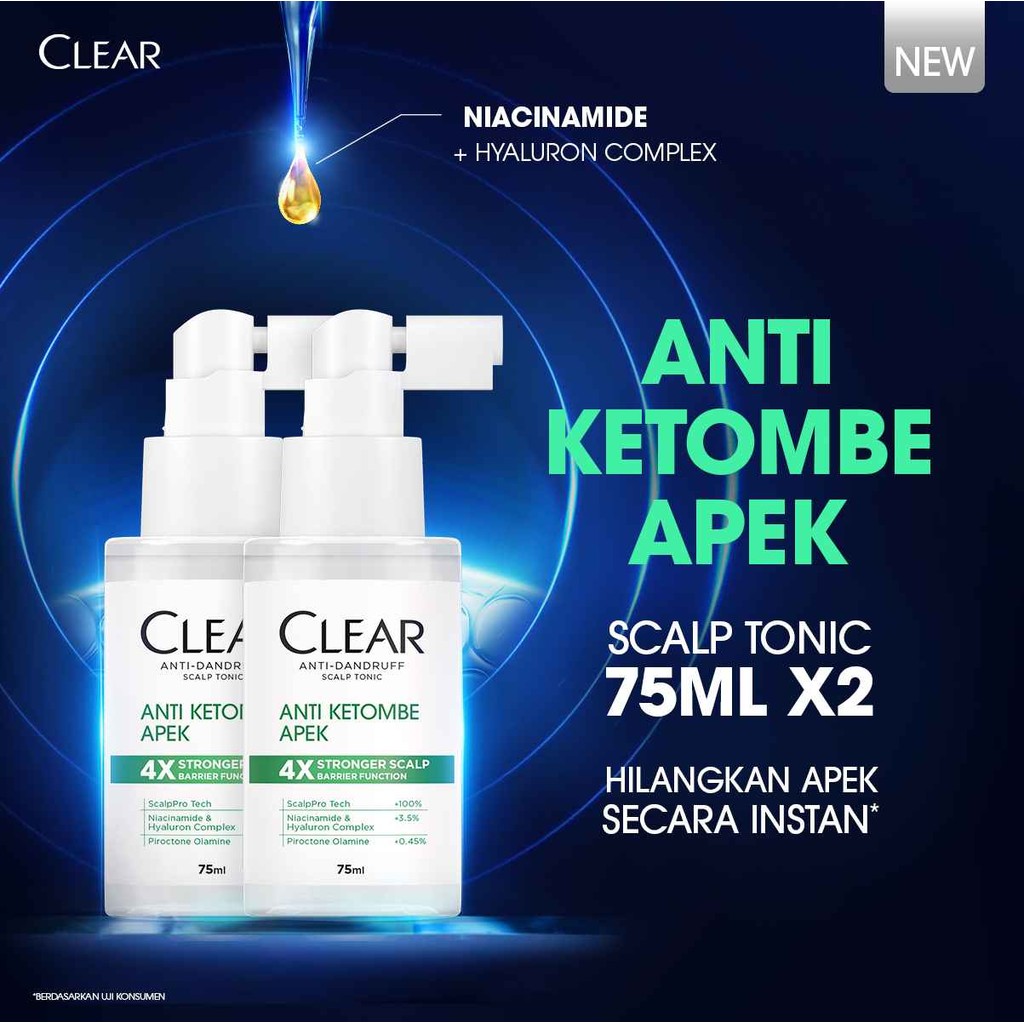 Jual CLEAR Anti Dandruff Scalp Tonic Hair Tonic Anti Ketombe Apek 75ml ...