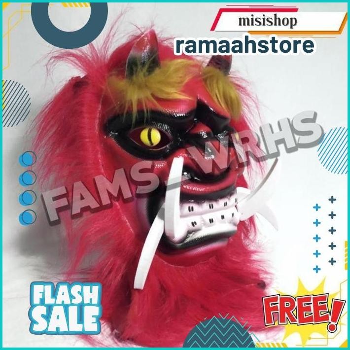 Jual DISKOM Topeng Gedruk Topeng Buto Monster Bahan Spons Merah ...