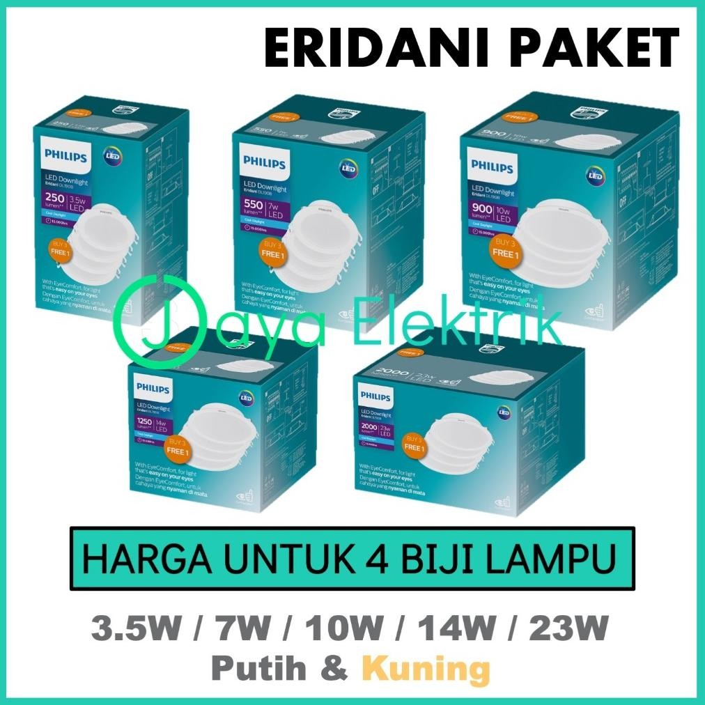 Jual Update - [PAKET ISI 4 LAMPU] PHILIPS LED Downlight Eridani ...