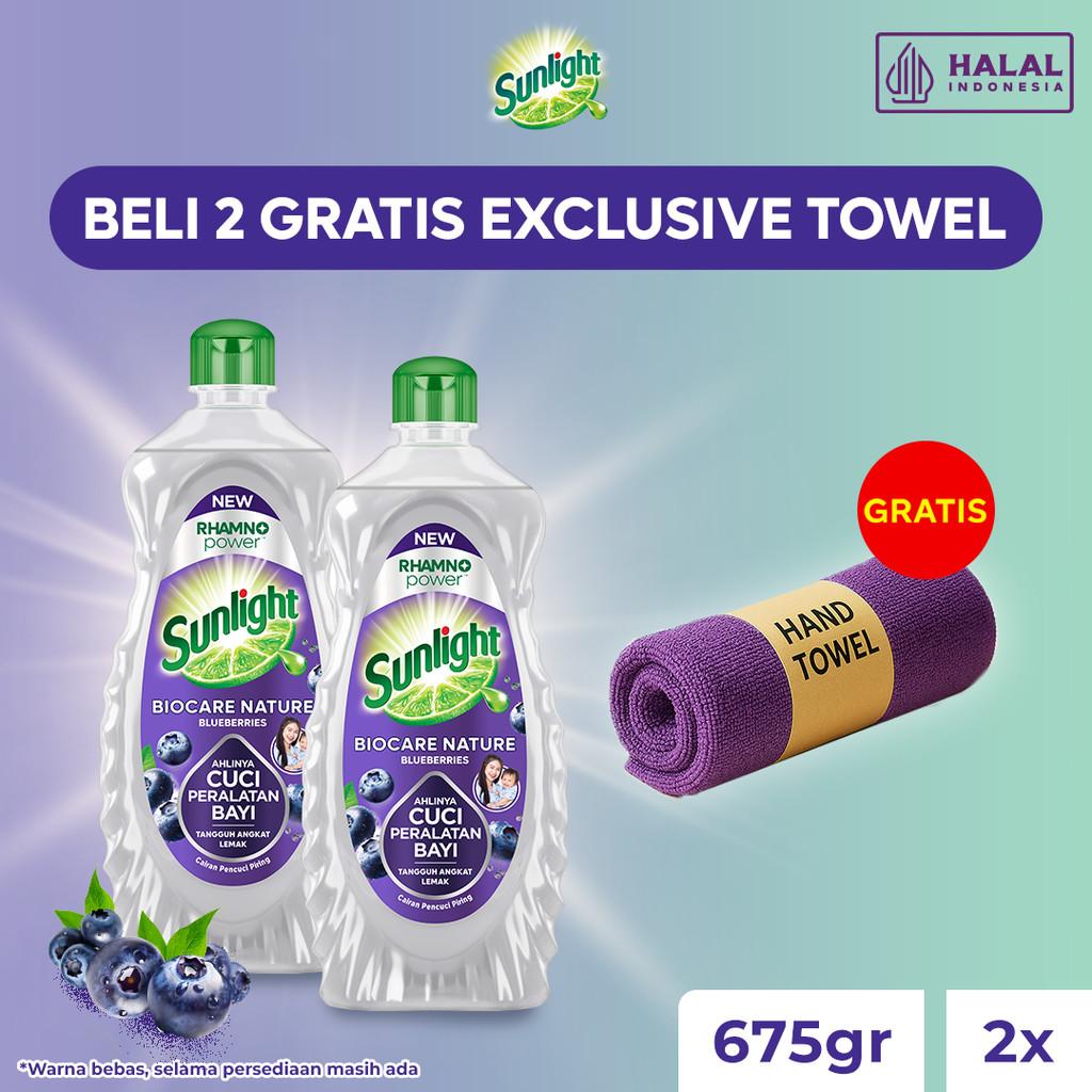 Jual Beli 2 Sunlight Biocare Nature Botol 675g Gratis Towel | Shopee ...