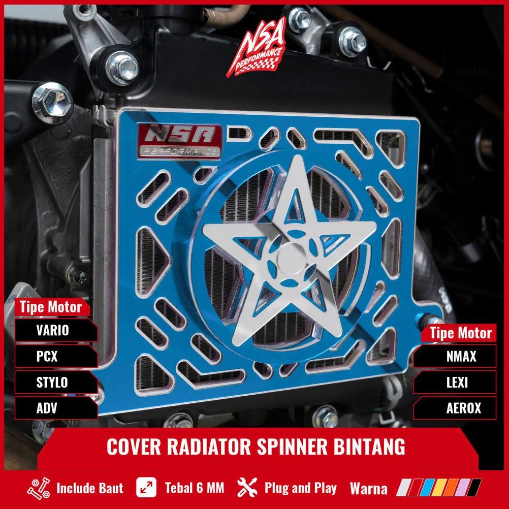 Jual Model Baru NSA COVER RADIATOR SPINER BINTANG MIRROR VARIO PCX NMAX ...