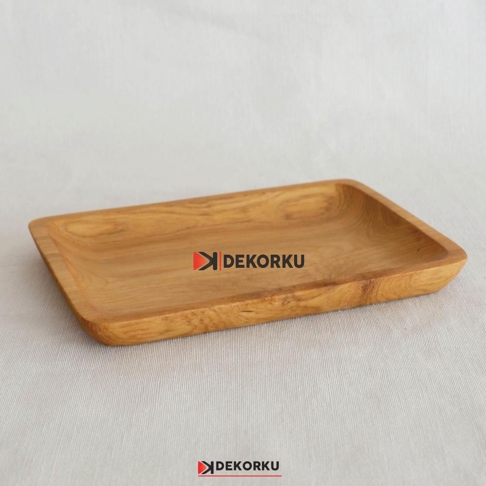 Jual (Terbaru) Piring Saji / Wooden Plate Persegi Kayu Jati 22 x 14 cm ...