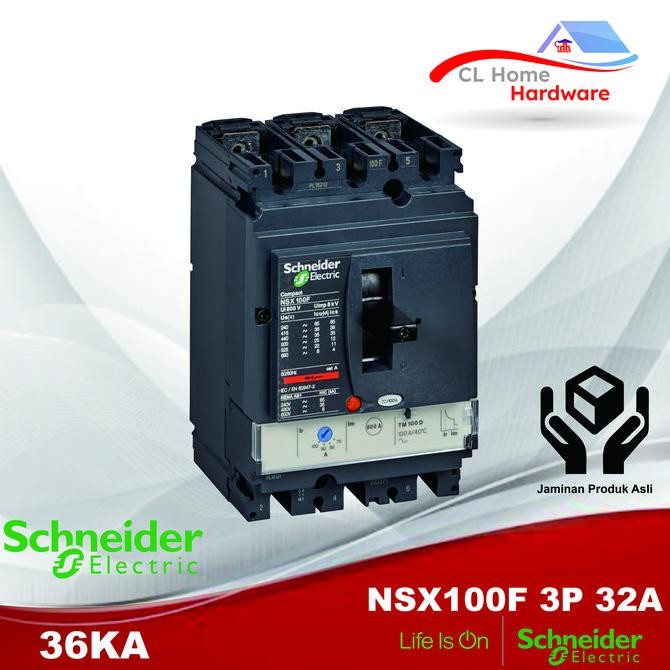 Jual Mccb Schneider 3P 32A 3Phase 32Ampere Breaker Nsx100F Tm32D ...