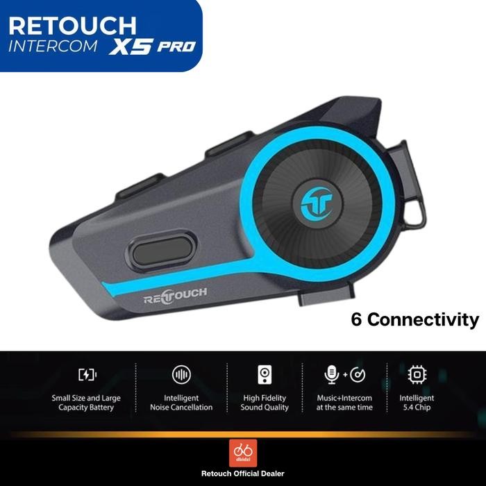 Jual Retouch X5 Pro Mesh Intercom HiFi Stereo Lax | 6 Riders Connection ...