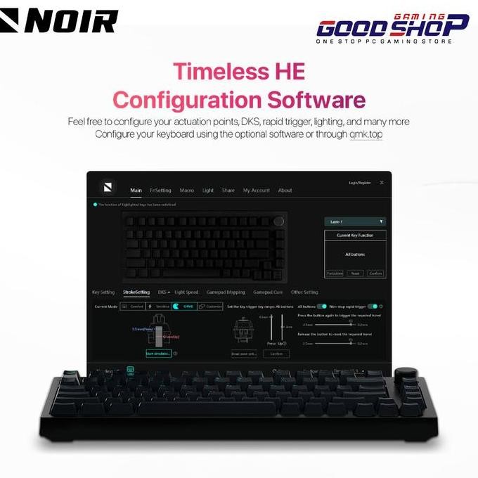 Jual Noir Timeless HE 75% Hall Effect Rapid Trigger Magnetic Keyboard ...