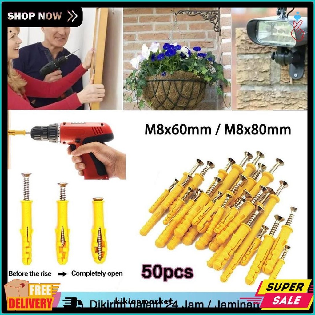 Jual Diskon Up To 70% 50 Set Skrup Angkur Piser Vischer Sekrup & Baut ...