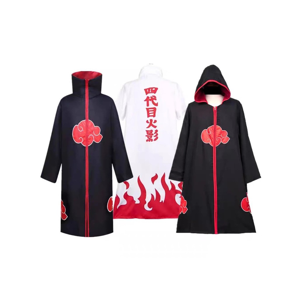 Jual Naruto Akatsuki Organization Anime Halloween Costume Red Cloud ...