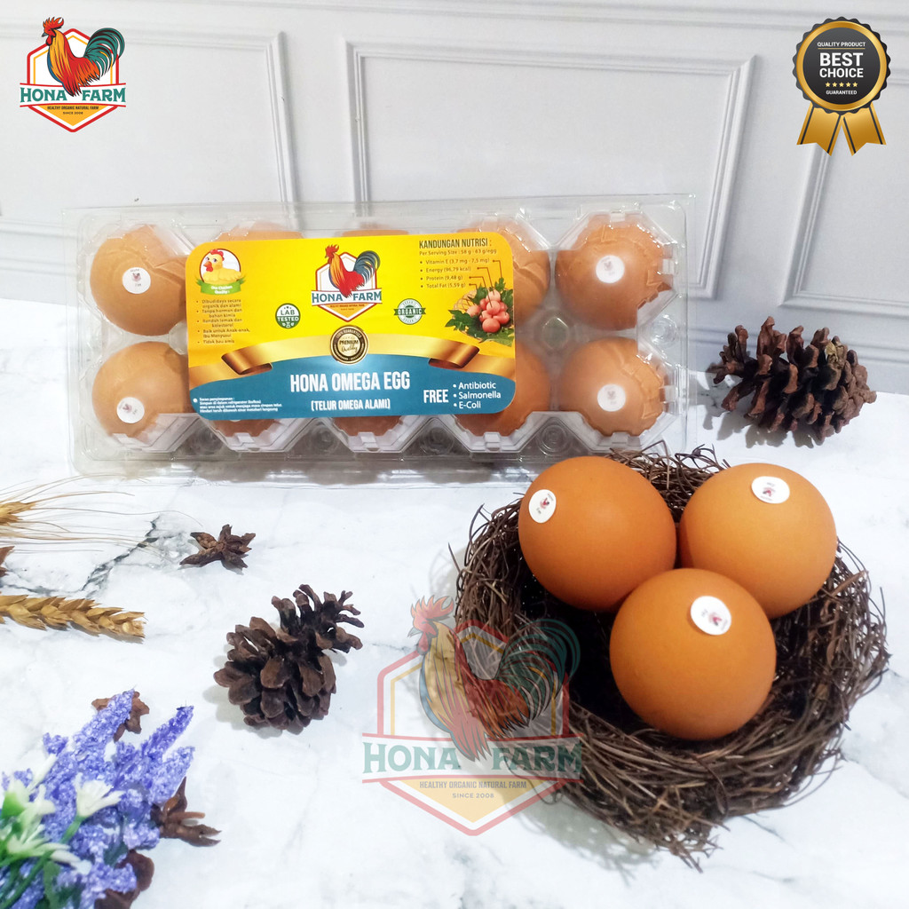Jual Hona Farm Telur Ayam Omega Alami (10Pcs) | Shopee Indonesia