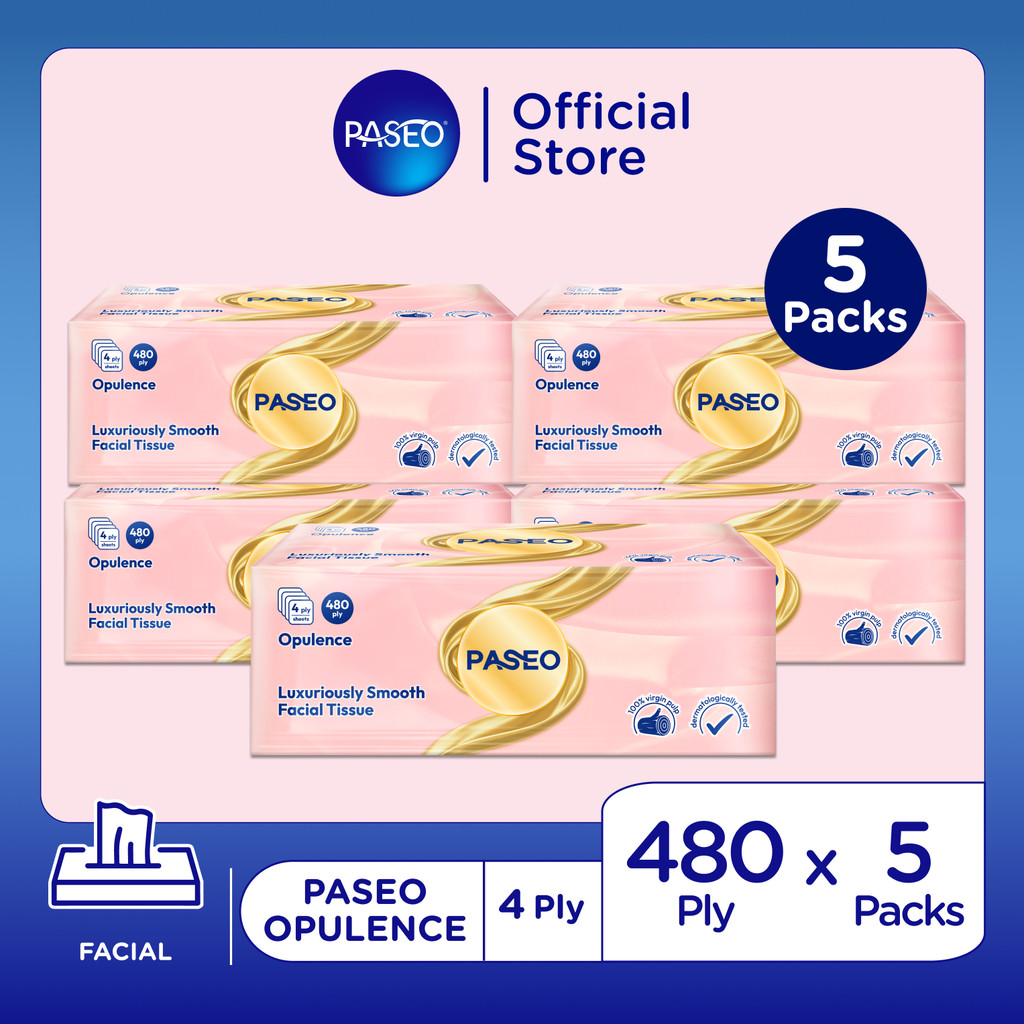 Jual NEW 4 Ply! Paseo Luxury Facial Tissue 480ply Smooth Tisu Wajah ...