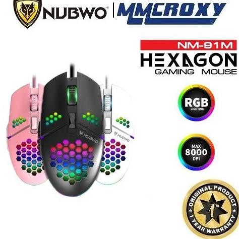 Jual Mouse Gaming Nubwo Nm-91M Mouse Hexagon With Rgb Lighting | Shopee ...