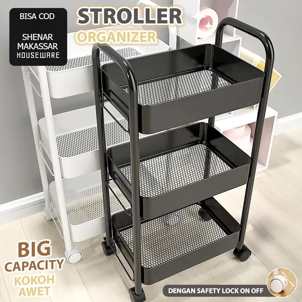 Jual Rak Trolley Serbaguna 3 Susun / Troli Besi 3 Tingkat Maggie ...