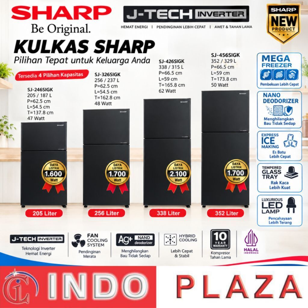 Jual Sharp Kulkas 2 Pintu Inverter Terlengkap & Harga Terbaru Oktober ...