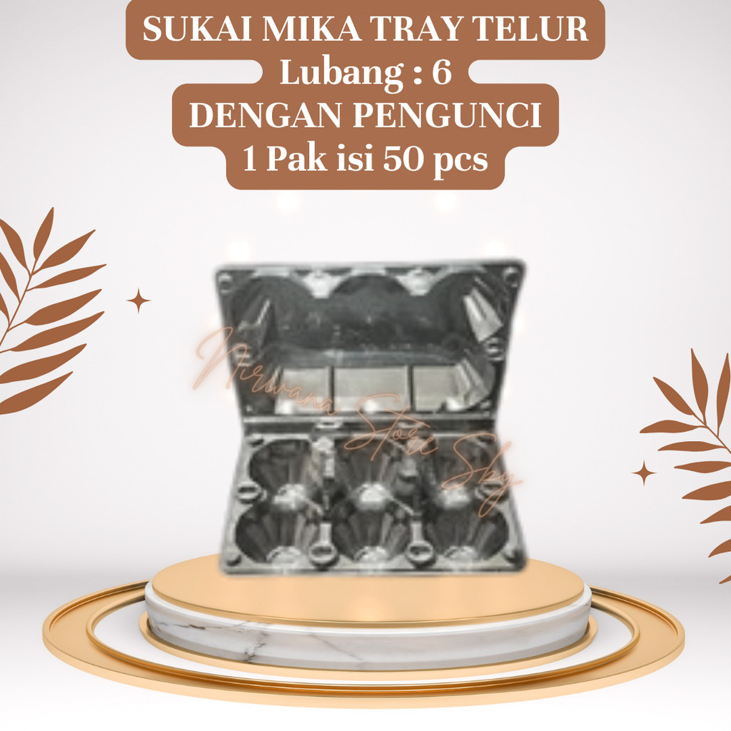 Jual (50 Pcs) Sukai Mika Tray Telur 6 Kancing / Box Mika Telor 6 Butir ...