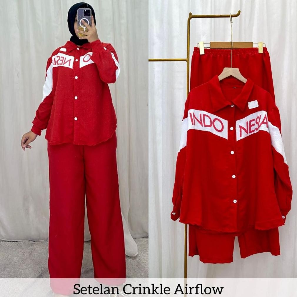 Jual Ufo-2025 As23 One Set Merah Putih Bahan Kringkel || Set 17 ...