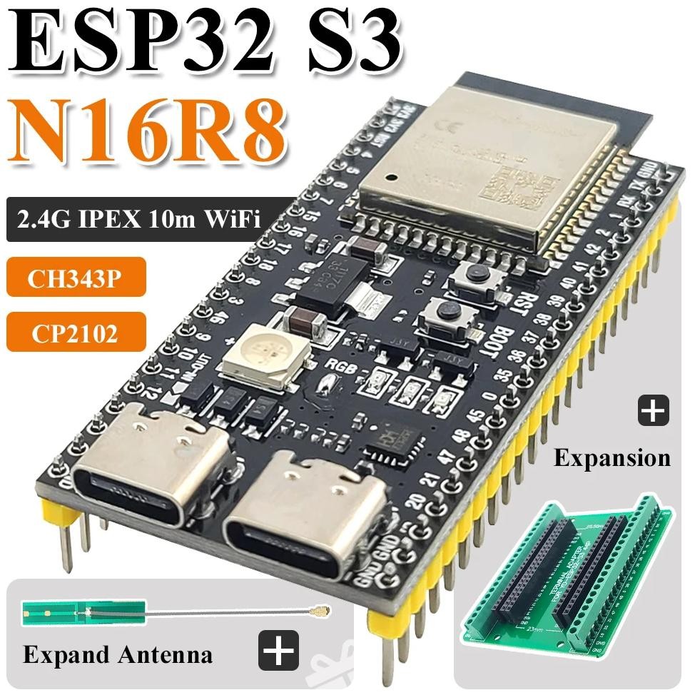 Jual Esp32 S3 Development Boards With Expansion Adapter Kit 2.4G Wifi Bt Module Esp32-S3-1 N8R2 ...
