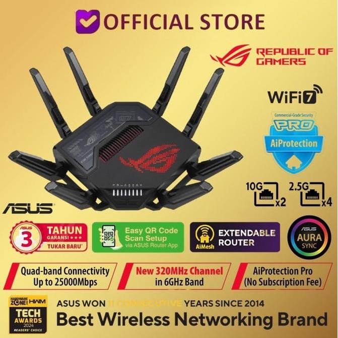 Jual Asus Rog Rapture Gt-Be98 Quad Band Router Be98 Wifi 7 Be 98 Be98 ...
