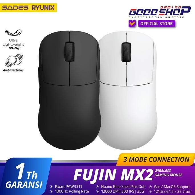 Jual Sades Ryunix Fujin MX2 Mouse Gaming Lightweight Wireless Bluetooth ...