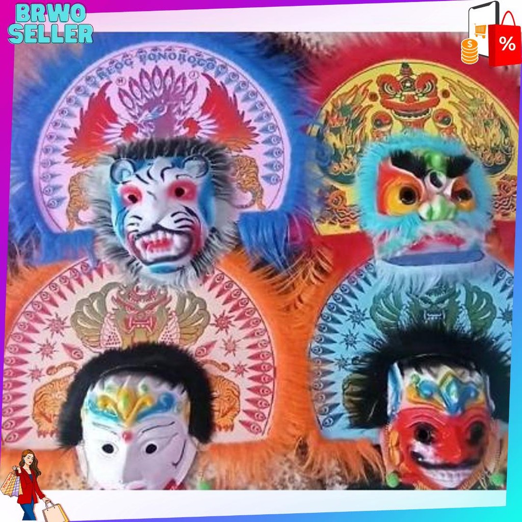 Jual topeng Reog jaranan barongan barongsai macan harimau topeng kera ...