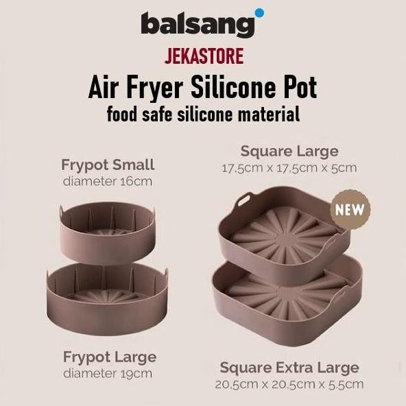 Jual Balsang Air Fryer Silicone Pot Korea Small Large Square Original ...