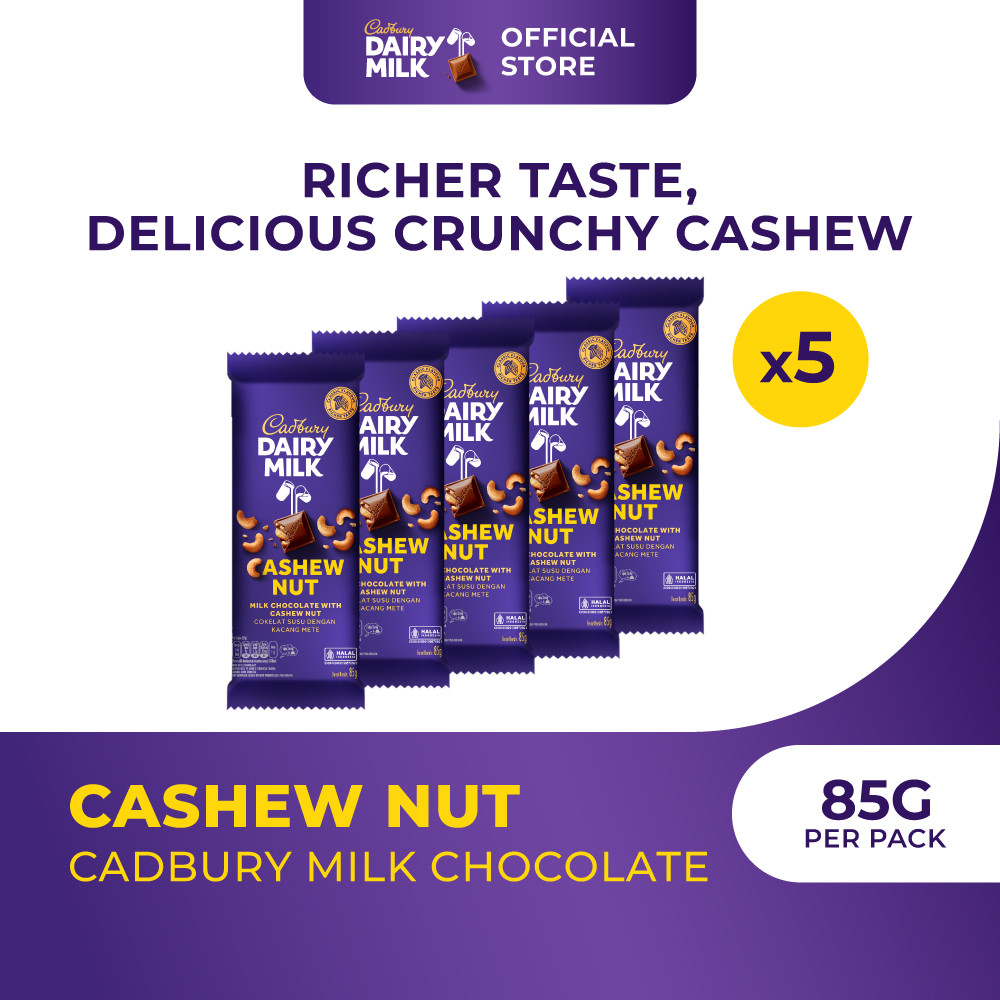 Jual [PAKET HEMAT] 5pcs Cadbury Coklat Cashew Whole Nut Regular 85g ...