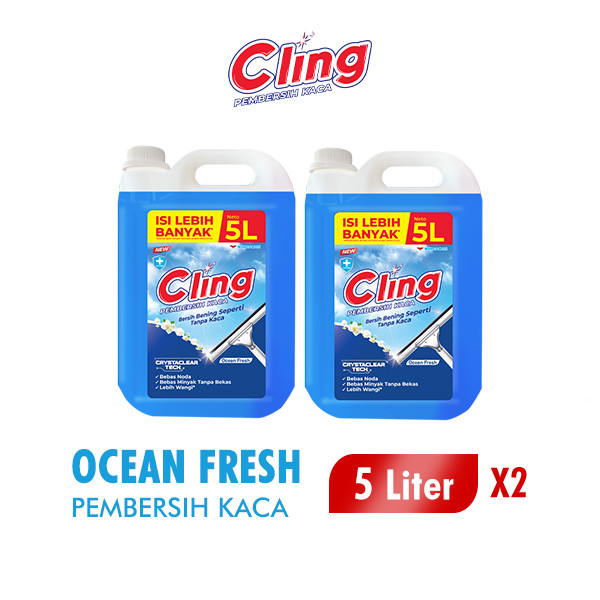 Jual Cling Biru Pembersih Kaca Jerigen 5 Liter x2 | Shopee Indonesia