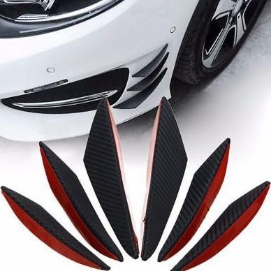 Jual Karet Body Mobil Pelindung Body Carbon Front Bumper Fins Lip isi 6 ...