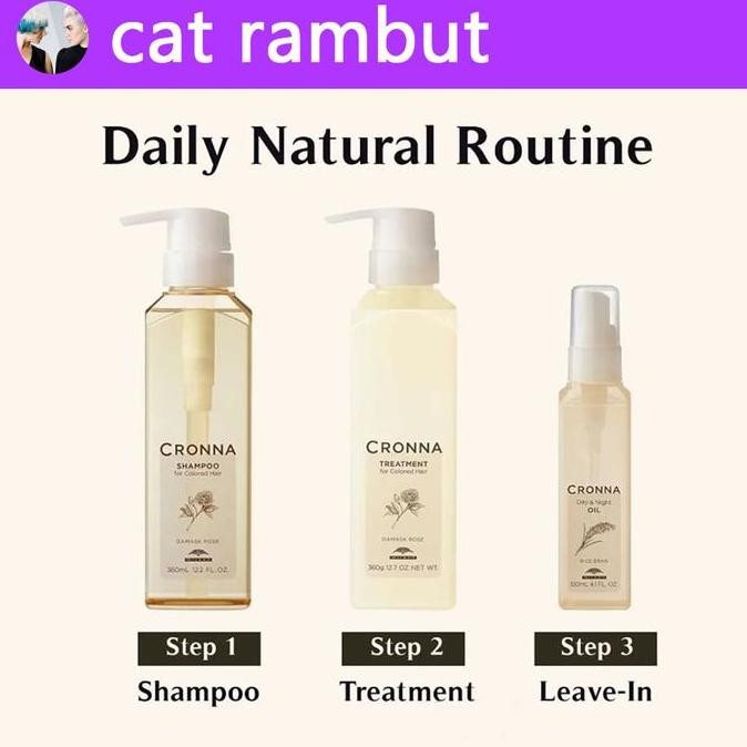 Jual NEW Milbon Cronna For Colored Hair, Shampoo, Treatment, Day and ...