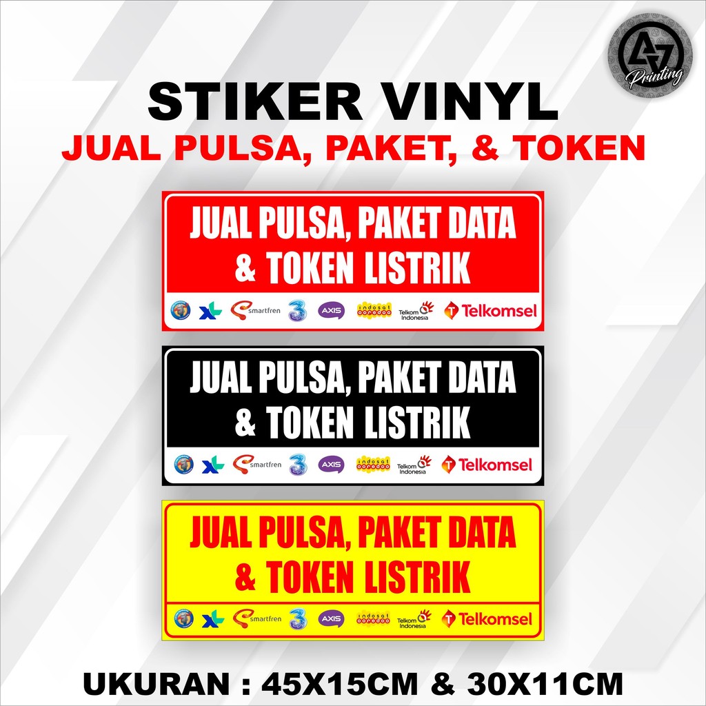 Jual STIKER PULSA & TOKEN LISTRIK + LAMINASI GLOSSY | Shopee Indonesia