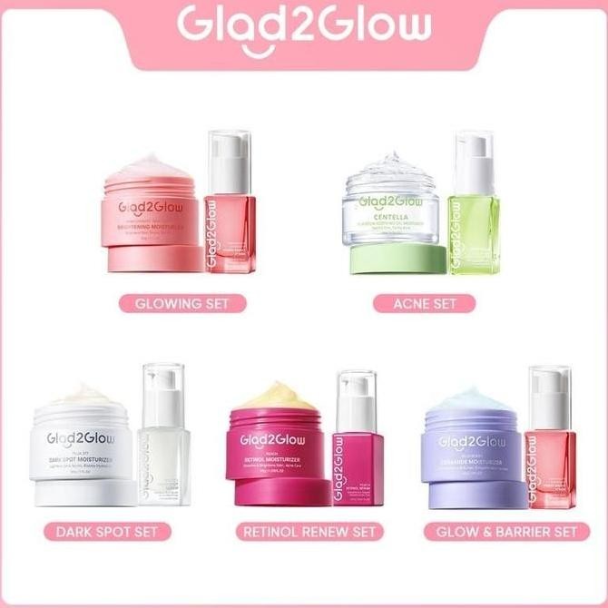 Jual G2G Glad2glow Paket Peeling 2in1 Serum dan Moisturizer AS | Shopee ...