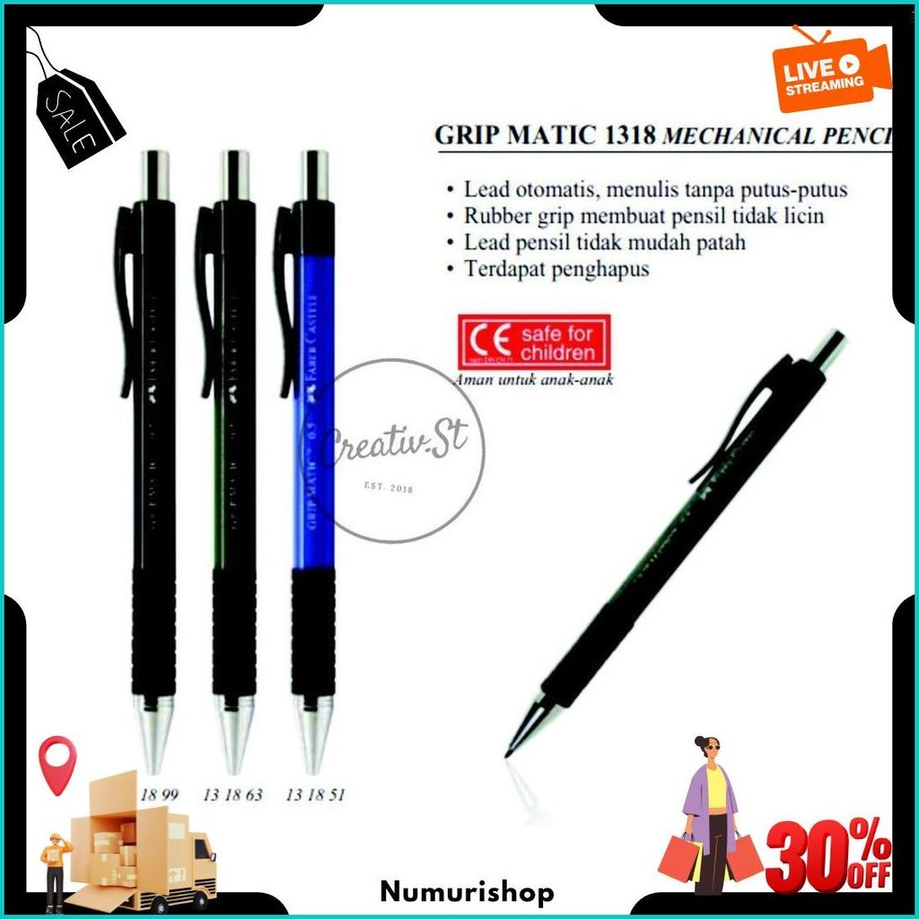 Jual Faber Castell Grip Matic Pensil Mekanik Otomatis 1318 0.5 Mm ...