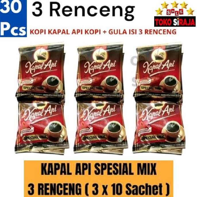Jual 3 RENCENG KOPI KAPAL API MIX 30 SACHET / 30 BUNGKUS KAPAL API ...