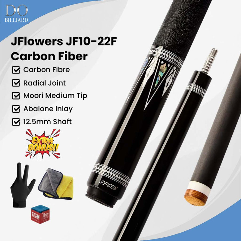 Jual Stick Billiard JFLOWERS JF10-22F Carbon Cue Leather Grip Low ...