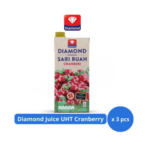 Jual Diamond Juice UHT Cranberry 1000ml x 3 pcs | Shopee Indonesia