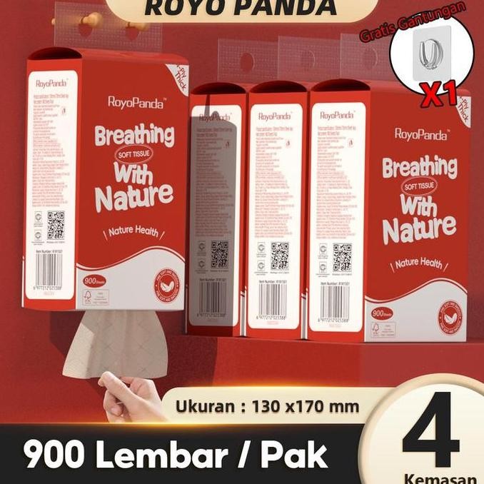 Jual 4 PCSTisu Tarik Bawah RoyoPanda Bambu 900 Lembar XL 4 Lapis Anti ...