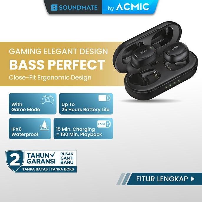 Jual Acmic Zendio Mini Tws Extra Bass Gaming Headset Bluetooth Earphone ...