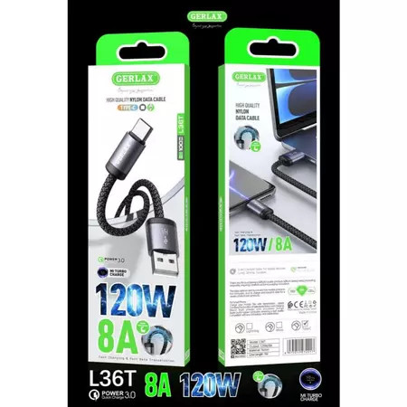 Jual GERLAX Kabel data 120W MICRO USB / TYPE C L36V / L36T FAST ...