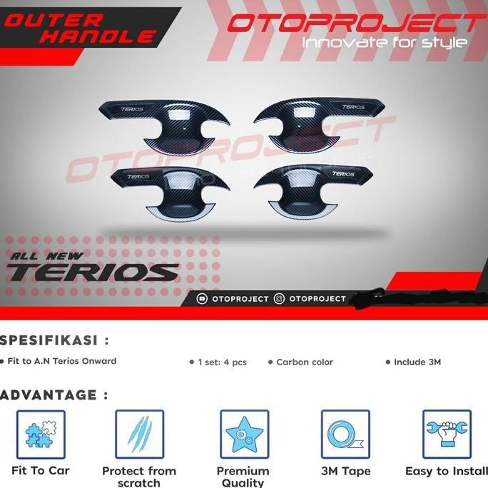 Jual Otoproject Outer Handle / Mangkok Pintu Carbon All New Terios Asli ...