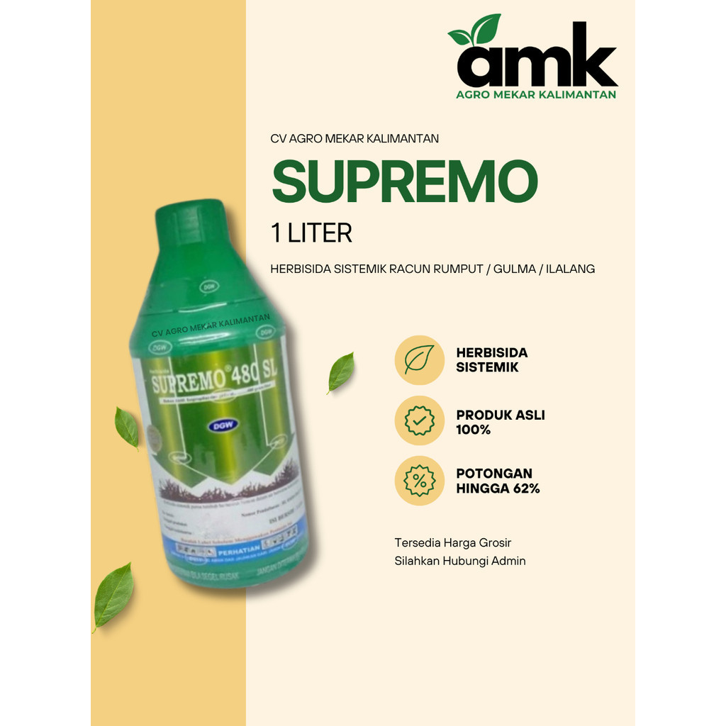 Jual Supremo Herbisida Racun Rumput/Gulma/Ilalang Efektif 1 Liter ...