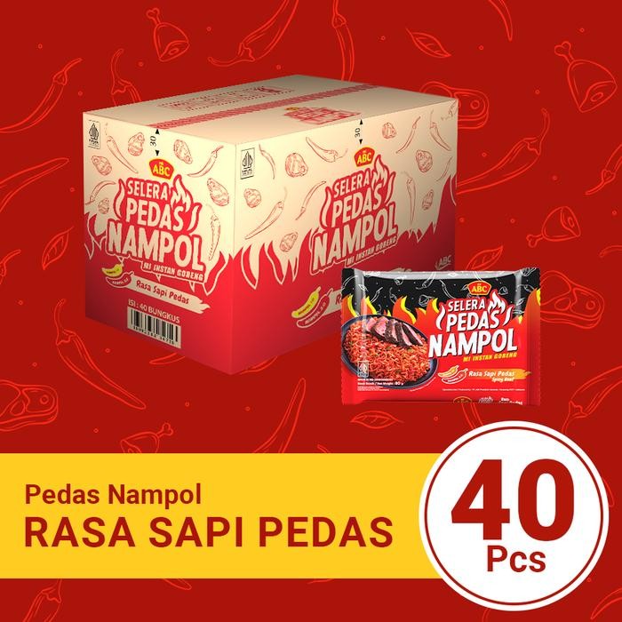 Jual Mie Bag Fried Selera Pedas Nampol Sapi 40pcs (1karton) | Shopee ...