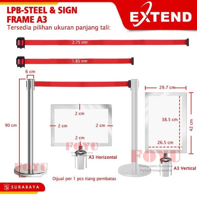 Jual TERBARU - Tiang Pembatas Antrian Antrean Pita Stainless Steel ...