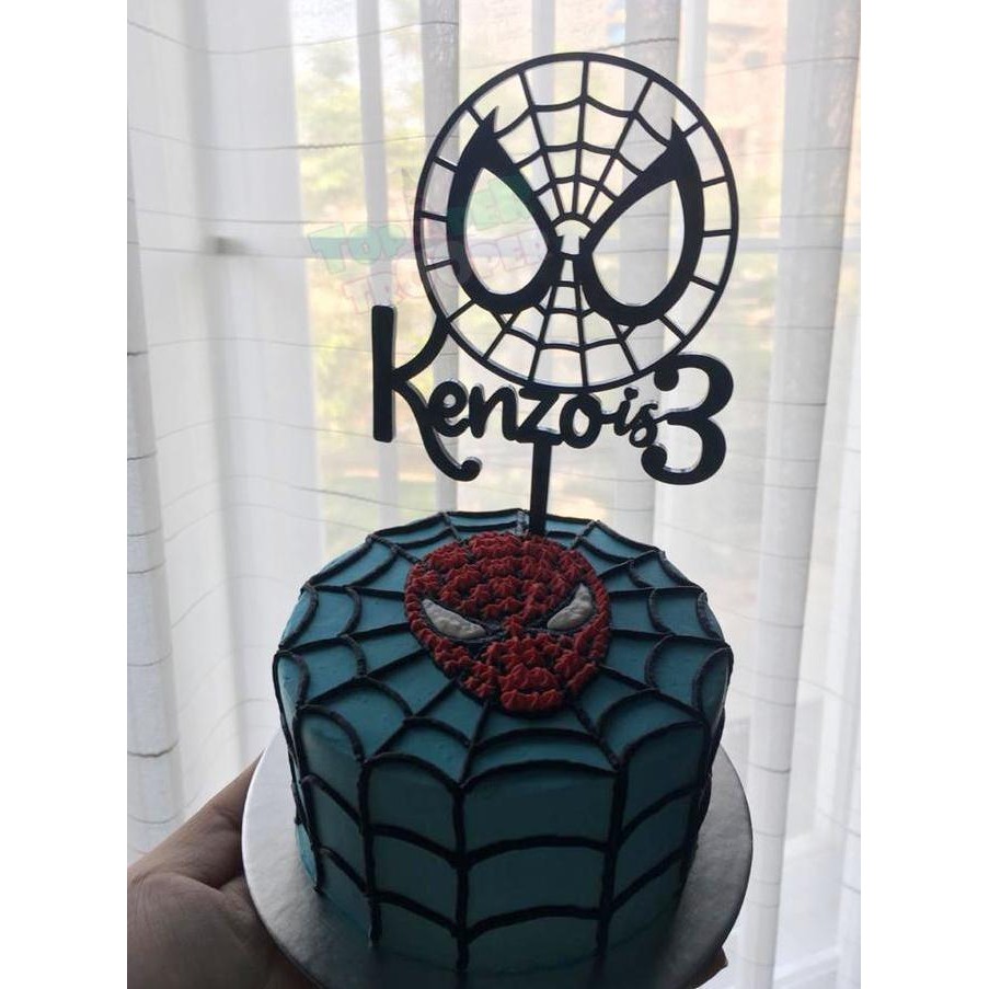 Jual Cake Topper Spiderman - Custom Nama & Angka DVS | Shopee Indonesia
