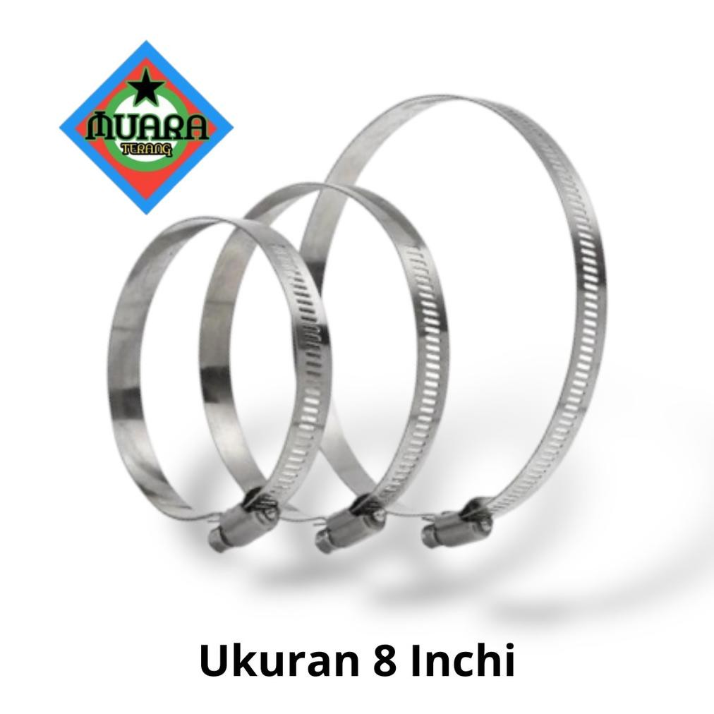Jual Klem Bulat Besar Stainless SUS 304 8 Inchi / Klem Flexible ...