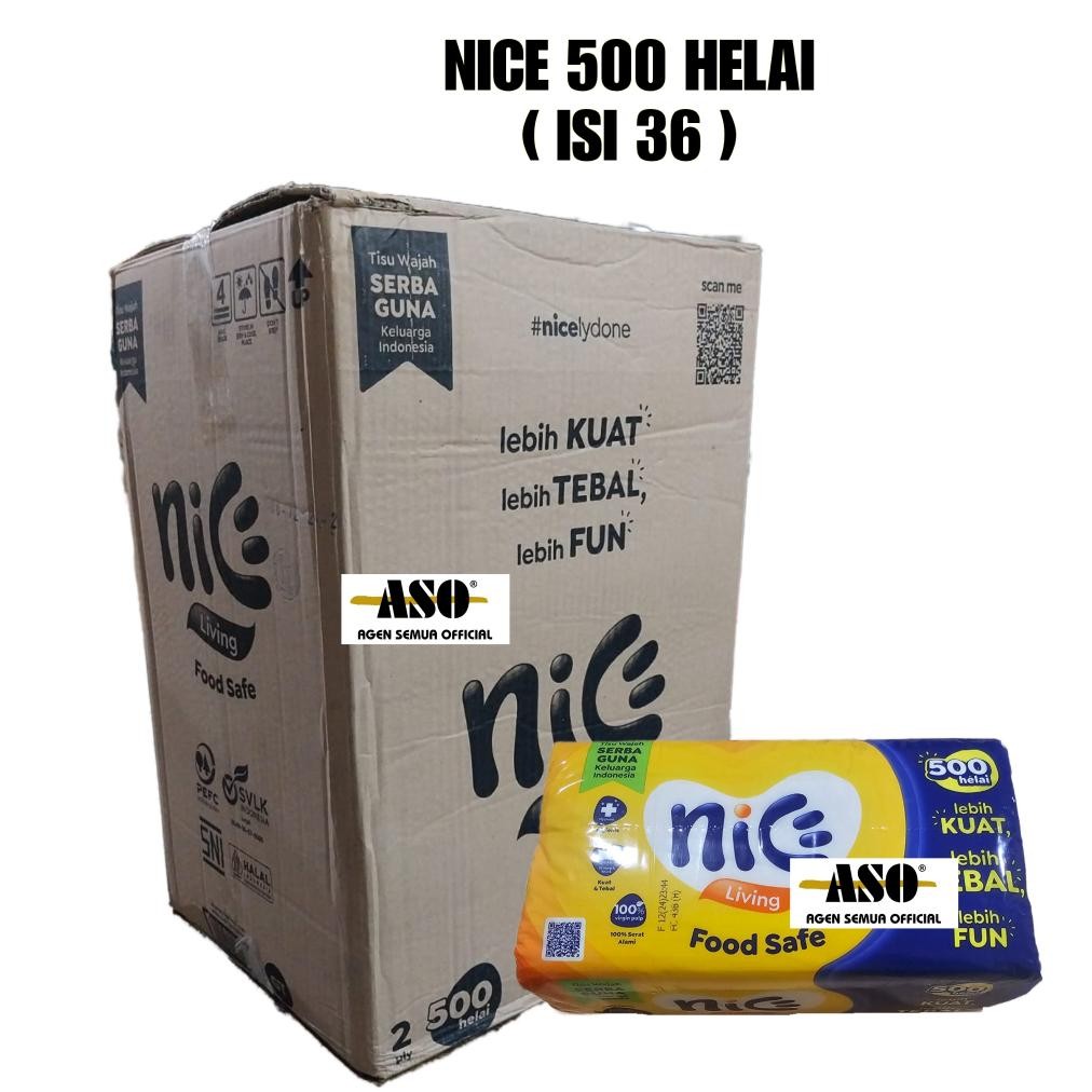 Jual DUS Tisu Tissue NICE 500 helai 250 sheet tisu wajah (ISI 36 ...