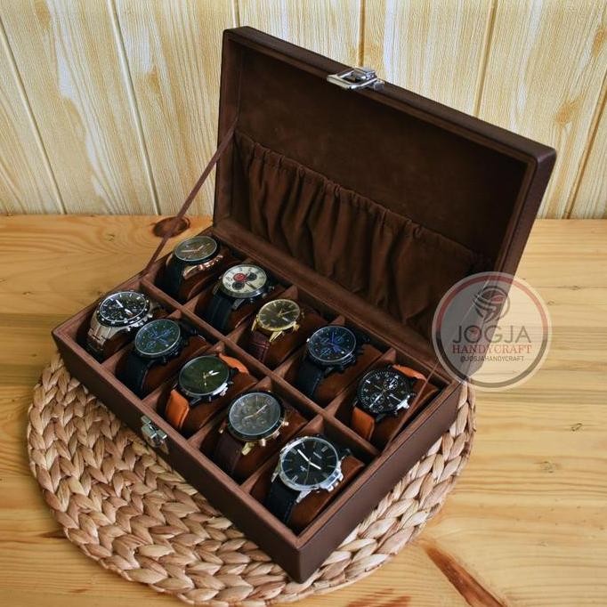 Jual Exclusive Watch Box With Lock | Kotak Tempat Jam Tangan Full Brown ...