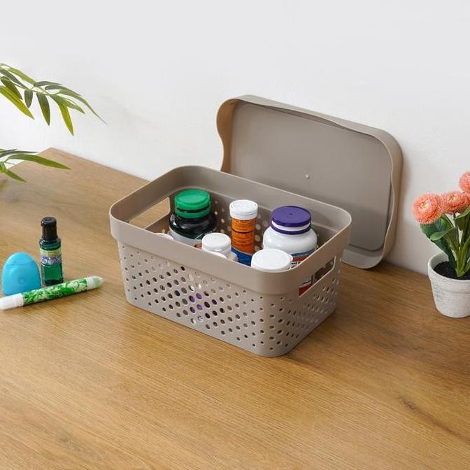 Jual AZKO Stora Keranjang Penyimpanan Dengan Tutup Storage Basket Kotak ...