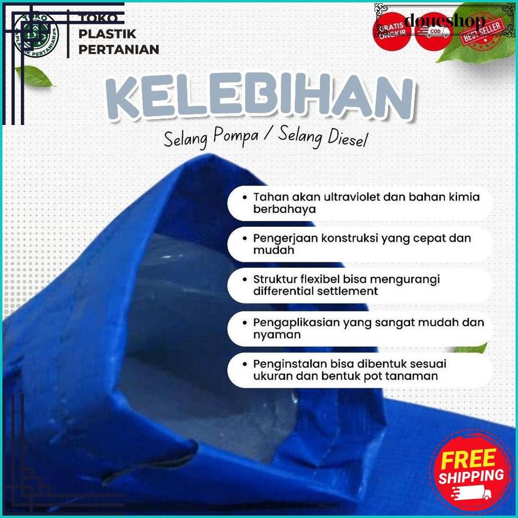Jual Selang Terpal Diesel 3 Dim / 3 Inch Panjang 10Meter Gratis Ongkir ...