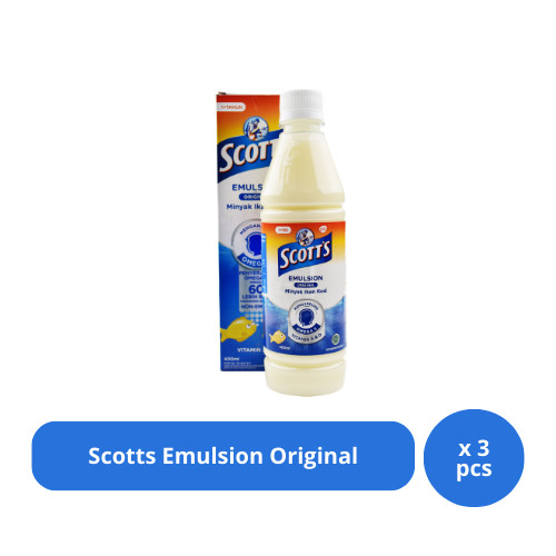 Jual Scotts Emulsion Original dengan Omega 3, Vitamin A dan D 400ml x 3 ...