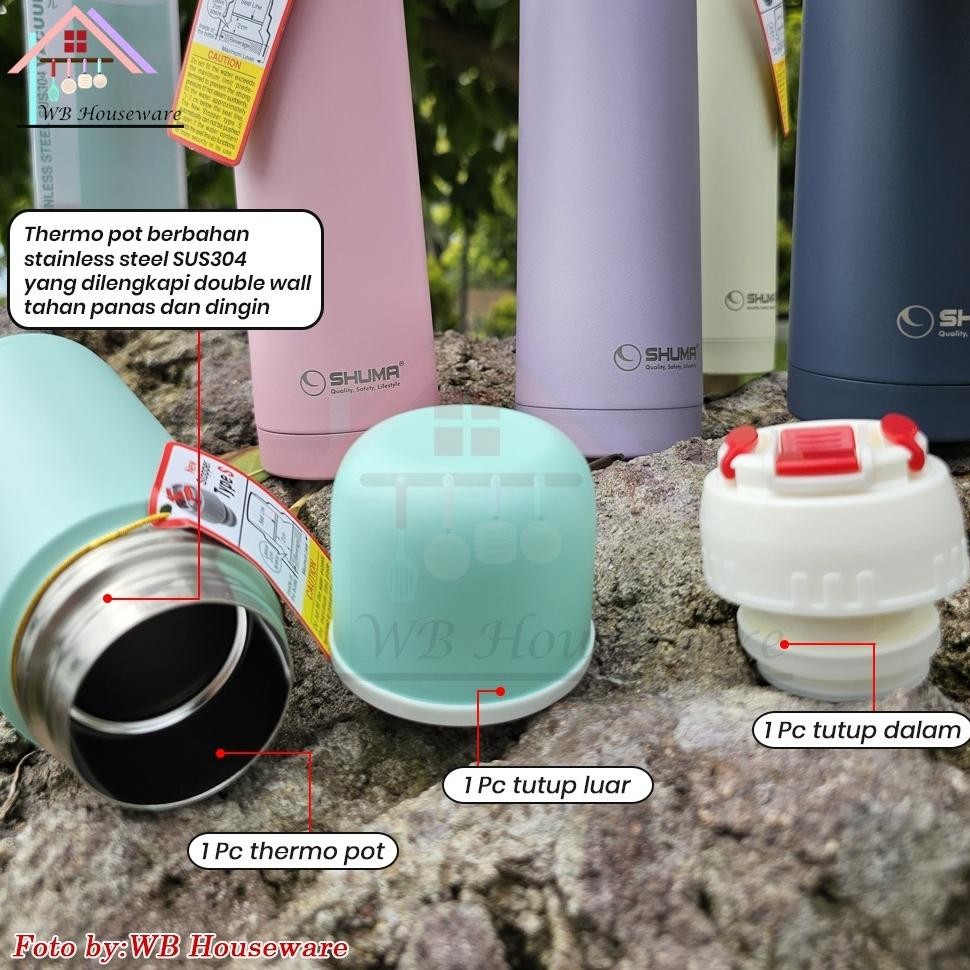 Jual SHUMA termos stainless warna 500ml / gym thermos / vacuum bottle ...