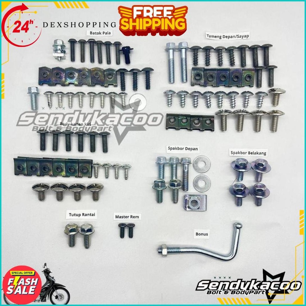 Jual Baut Body Karisma Full Set / Baut Body Karisma 125 / Baut Karisma ...
