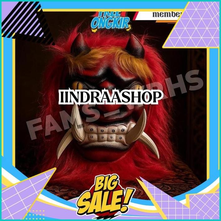 Jual Topeng Gedruk Topeng Buto Monster Bahan Spons Merah Bisa Cod MURAH ...
